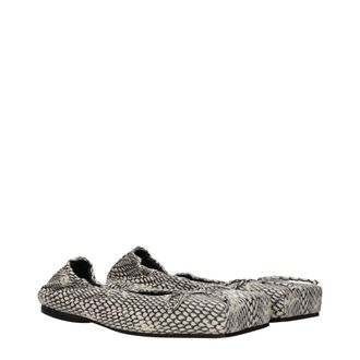 Jacquemus Womens Beige Leather Ballet Flats
