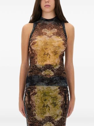 Jean Paul Gaultier haut imprimé à design sans manches - Tons neutres