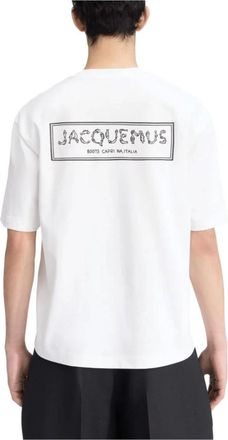 Jacquemus Homme, Tops, Blanc, Taille: S TShirt MC logo le Mer&ugrave;