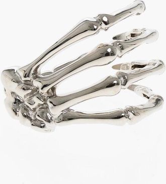 Raf Simons Polished Metal SKELETON HAND Bracelet with Rhinestone Embell size 2