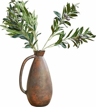 Loberon Vase Greymouth, handgefertigt, authentische Antik-Patina, schlanke, hohe Form, für Frisch- & Trockenblumen, Dekoration, Aluminium, antikbronze