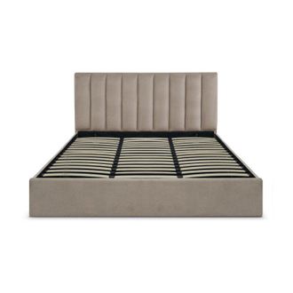 Paris Prix Paris Prix - Lit Coffre Design Velours Songa 180x200cm Taupe