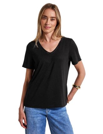 Street One Damen Leinen-Look T-Shirt