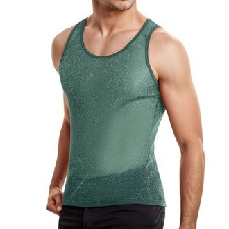 Generic V&ecirc;tements exotiques pour hommes, coupe ajust&eacute;e, col rond, haut de f&ecirc;te brillant, tenue d&eacute;contract&eacute;e au quotidien, confortable &agrave; la maison, mode d&eacute;t&eacute;, 