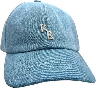 Ruslan Baginskiy Femme, Accessoires, Bleu, Taille: ONE Size Casquette de baseball en denim brod&eacute;e de cristaux