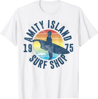 Jaws Amity Island Surf Shop 1975 Retro Logo T-Shirt