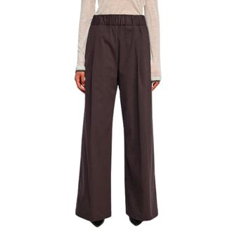 Semicouture Pantalon large Jhonny - Femme - Pantalons - Brun - Taille: 38 FR