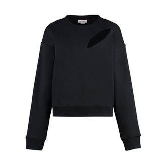 Alexander McQueen Pullover mit Cut-Outs Bequemes und Modisches Design - - Sweatshirts & Hoodies - Damen - Schwarzk - M