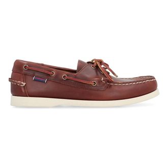 Sebago Homme, Chaussures, Brun, Taille: 43 EU Chaussures bateau en cuir avec coutures apparentes