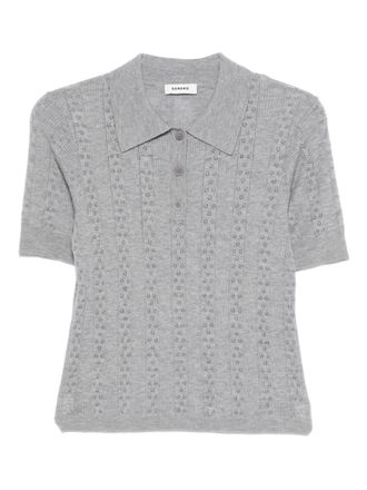 Sandro Kurz&auml;rmeliges Poloshirt - Grau