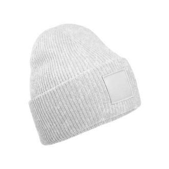 Beechfield Deep Cuffed Tonal Patch Beanie doppellagiger Strick