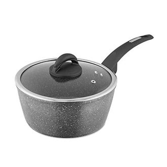 Tower Tower Casserole forgée Cerastone T81219 avec revêtement antiadhésif et poignée Soft Touch Graphite 22 cm