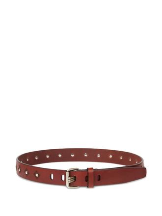 Etro ceinture en cuir à détails de clous - Marron