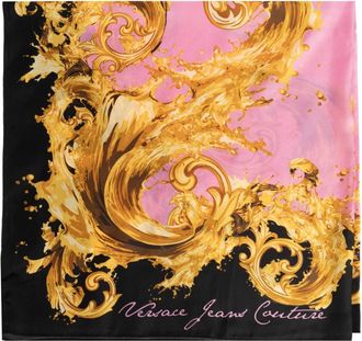 Versace Jeans Couture Femme, Accessoires, Noir, Taille: ONE Size Foulard en twill de soie imprim&eacute;
