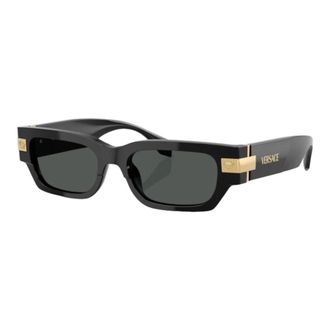 Versace Rechteckige Sonnenbrille Dunkelgrau - - Accessories - Herren - Schwarzk - 53 MM