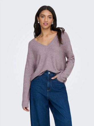 Only Strickpullover ONLARIZONA LS SEQUINS V-NECK PUL KNT