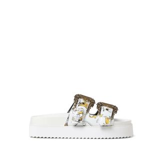 Versace Jeans Couture Barock-Sandale mit Doppelriemen - - Shoes - Damen - Wei&szlig; - 38 EU