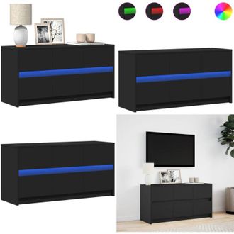 vidaXL Vidaxl - TV-Schrank mit LED-Beleuchtung Schwarz 100x34x50 cm