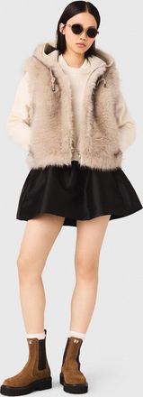 Maje Kurzer Kunstpelzblouson - Beige - Maje