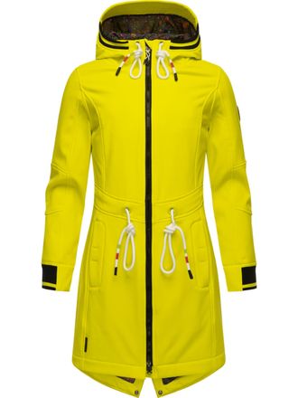 Marikoo Damen &Uuml;bergangsjacke Softshellmantel mit Kapuze Mount Furnica Lime Green Gr. 3XL
