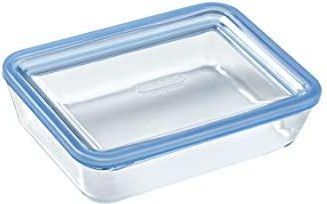 Pyrex Pure Glass 5424004 Rechteckiger luftdichter Behälter mit Deckel, 19 x 14 x 5 cm, 0,8 l, transparent