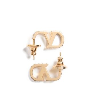 Valentino Garavani VLogo Signature Metal And Swarovski Crystal Earrings