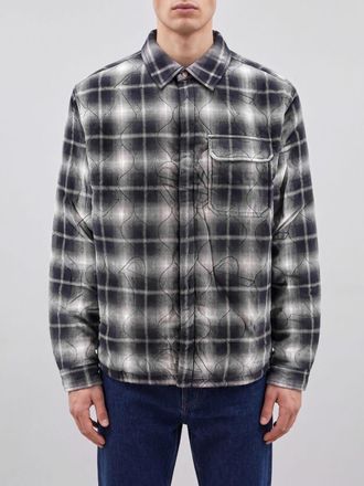 Represent Chemise &agrave; manches courtes en coton &agrave; carreaux avec poches plaqu&eacute;es