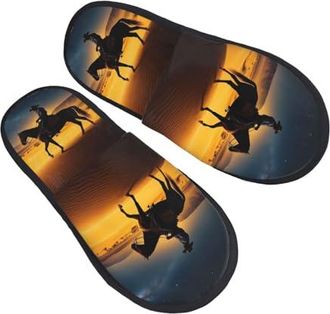 Generic Chaussures De Maison Cowboy Du Désert Occidental Azure Antidérapantes Fuzzy Pantoufles Duveteux Slippers Piscine Pantoufles Pour Chambre À Coucher Spa