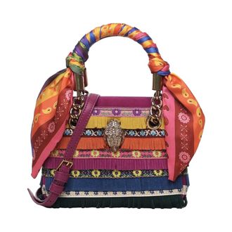 Kurt Geiger Femme, Sacs, Multicolore, Taille: ONE Size Sac en daim multicolore brodé de fleurs