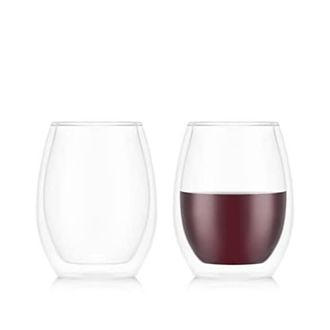 Bodum SKÅL 2-teiliges Set doppelwandiger Weingläser- Merlot, 0.5 l, 16.9 oz