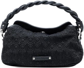 Ferragamo Crossbody Bags - Gancini Canvas Handbag - Gr. unisize - in Schwarz - f&uuml;r Damen