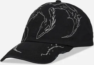 Roa Ryli Embriodered 6-Panel Cap Washed Black