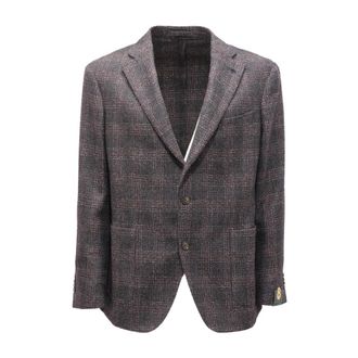 L.B.M. 1911 Karierte Melange Jacke - - Jackets - Herren - Schwarzk - L