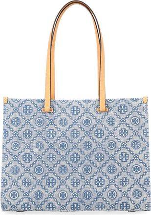 Tory Burch Womens Shopper Bag Blue Cotton Handbags Hand