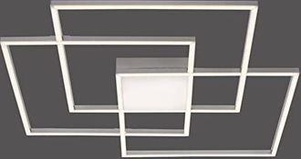 Leuchten Direkt LED Deckenleuchte ASMIN, stahl, 3xLED-Board/12W/2700-5000K, 1xLED-Board/9W/2700-5000K, Innenleuchte, IP20, dimmbar, Funk-FB, CCT, Serienschalter, Memo