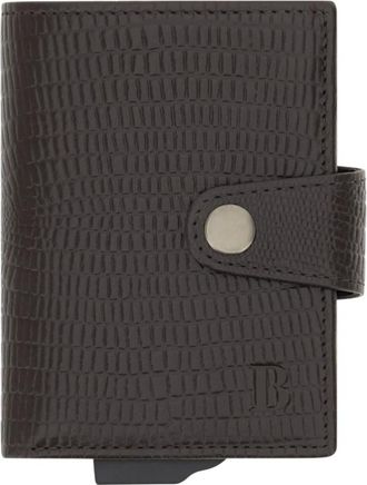 Boggi Milano Homme, Accessoires, Brun, Taille: ONE Size Porte-cartes de cr&eacute;dit en cuir imprim&eacute;