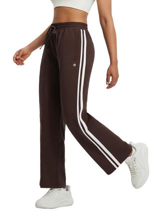 Baleaf Jogginghose Damen Winter Gef&uuml;tterte Hose mit geradem Bein Rei&szlig;verschlusstaschen Laufhose Jogginghose Trainingshose Kordelzug Reise Freizeit Arbeit Bra
