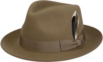 Stetson Chapeau en Laine Rosedale Fedora Homme - de Feutre Outdoor avec Ruban Gros Grain Automne-Hiver Hiver - 59 cm Beige