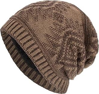 Generic Chapeau dhiver unisexe en tricot pour homme, kaki, Taille unique