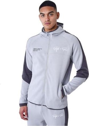 Project X Paris Sweat &agrave; Capuche zipp&eacute; two tone Gris clair XL