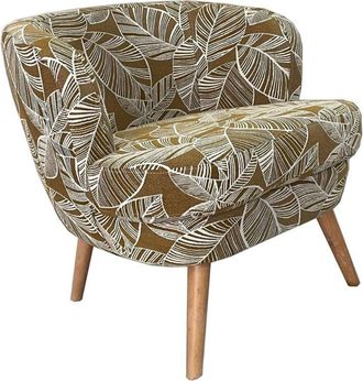 Hellin Hellin - Fauteuil r&eacute;tro en tissu jacquard motifs floraux - dagobert