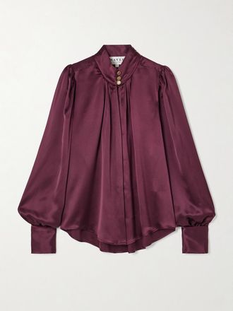 Maison Mayle Blouse En Charmeuse De Soie &Agrave; Plis Val Disere - Bordeaux