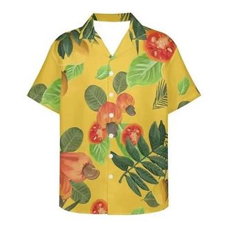Keephen Past&egrave;que/P&ecirc;che/Pomme Impression 3D Femmes Hommes Hawaiian Chemises Casual Plage &Eacute;t&eacute; Manches Courtes Boutonn&eacute;e Chemises