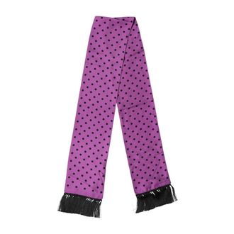 Dolce & Gabbana Homme, Accessoires, Violet, Taille: ONE Size Foulard de cou &agrave; pois et franges