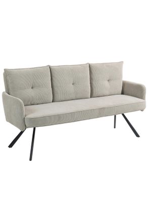 Novel Sitzbank, Hellbraun, Metall, Textil, 3-Sitzer, 180x93x67 cm, mit R&uuml;ckenlehne, Esszimmer, B&auml;nke, Sitzb&auml;nke