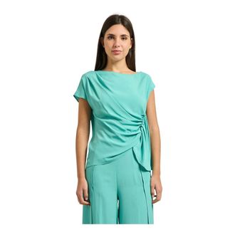 Manila Grace Femme, Blouses et Chemises, Vert, Taille: 38 FR Blouse avec Drap&eacute; Lat&eacute;ral