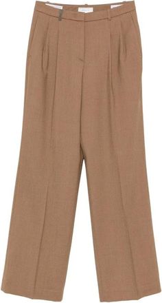 PESERICO Femme, Pantalons, Brun, Taille: 42 FR Pantalon Large Pliss&eacute;