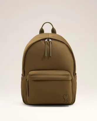 Ami Ami Paris - Sac &agrave; dos Marcel marron en nylon Truffe - TU - Unisex