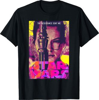 Star Wars Rey Staff The Resistance Sent Me Neon T-Shirt
