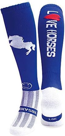 Wackysox Chaussettes de sport &eacute;questres Love Horses, chaussettes d&eacute;quitation pour homme et femme, chaussettes longues rembourr&eacute;es thermiques pour &eacute;quitation, c